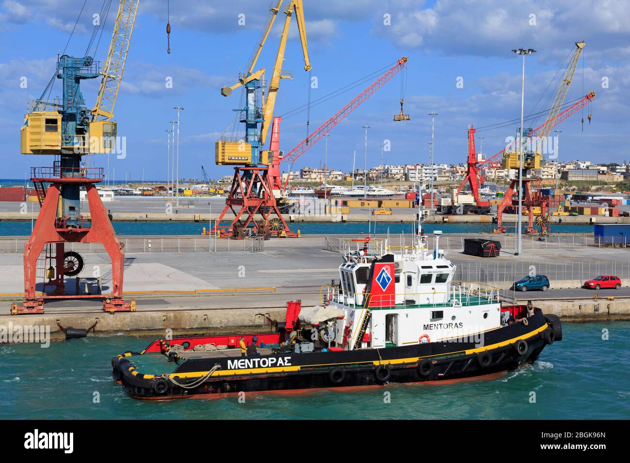 Tugboat, Port of Heraklion, Island of Crete, Greece, Europe Stock Photo - Alamy