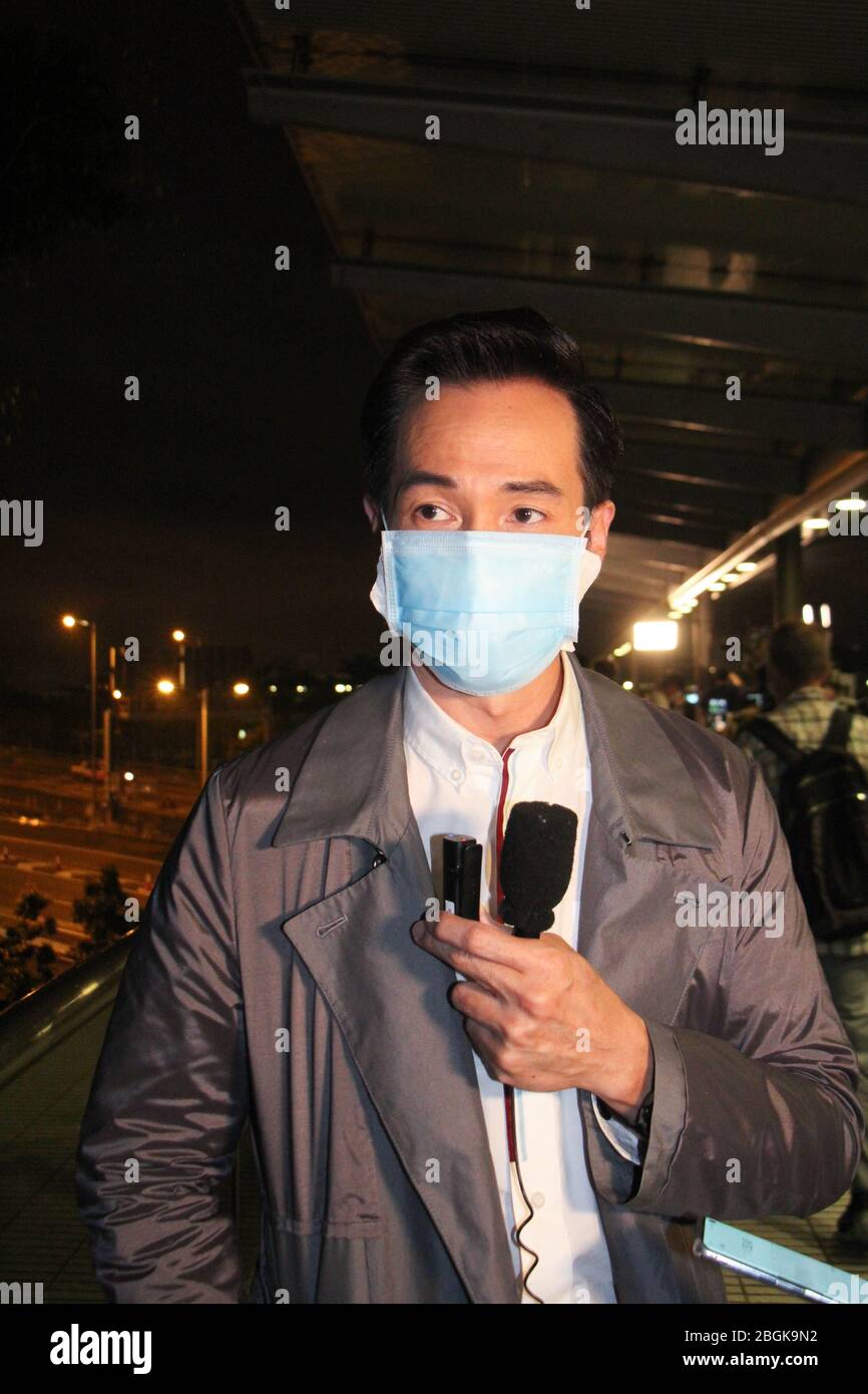 **Hong Kong OUT**Hong Kong actor Moses Chan receives interview during ...