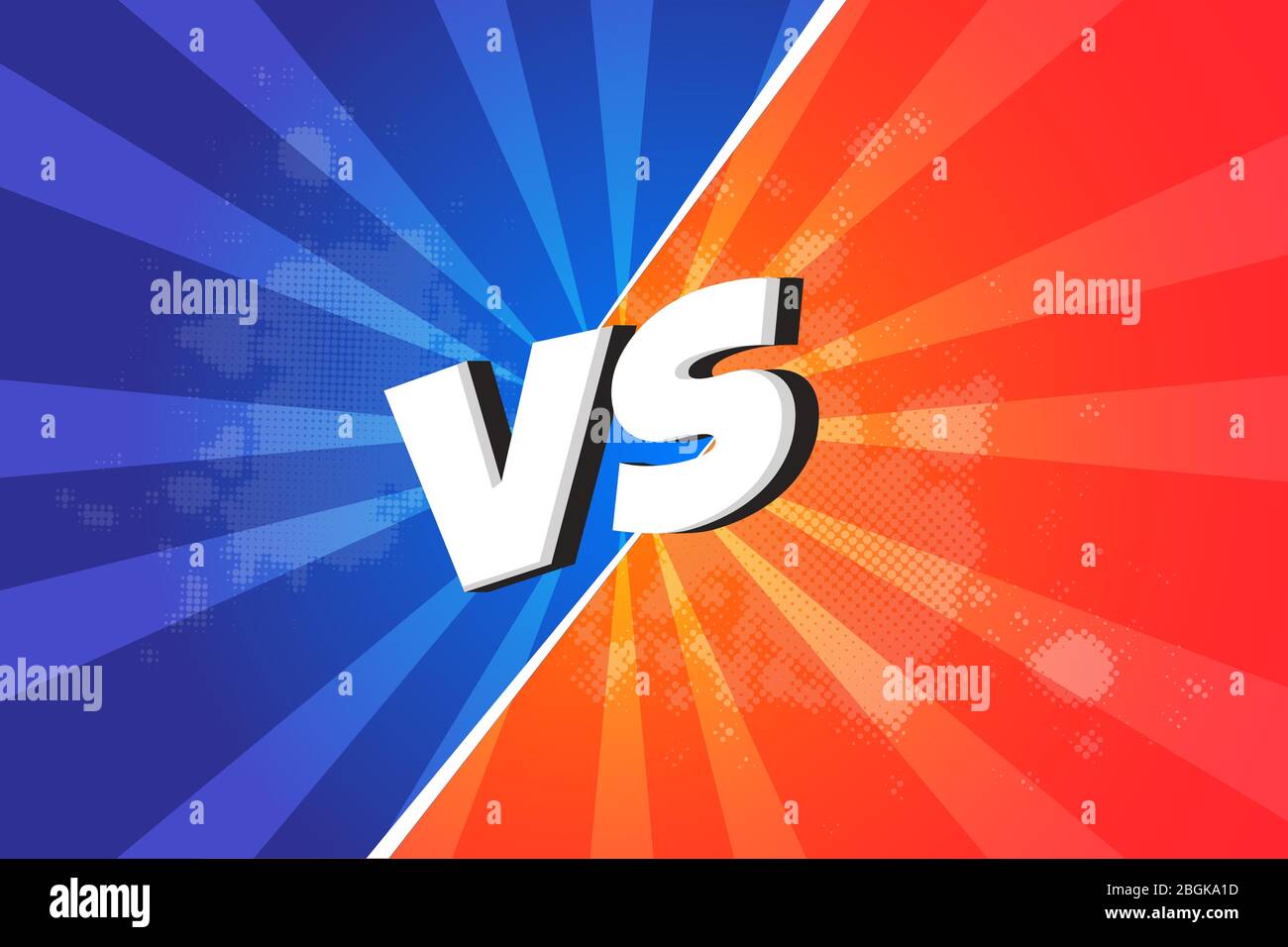 Versus VS letters fight Vector illustration on backgrounds in flat ...