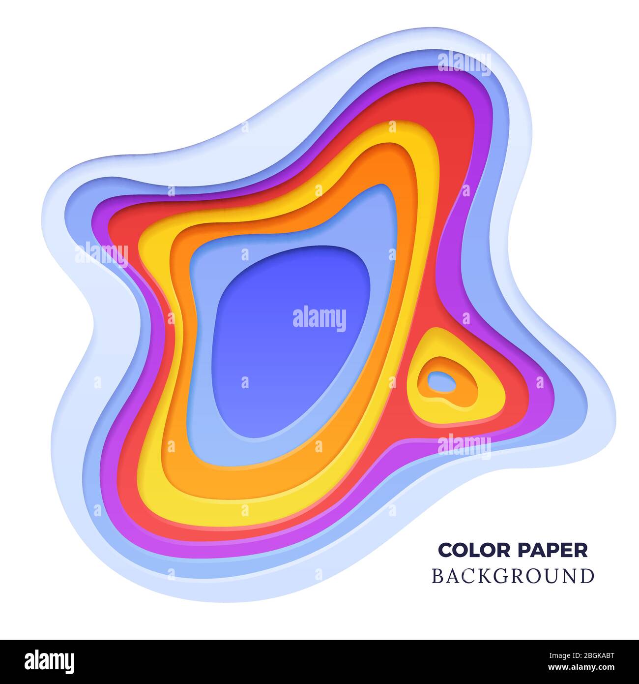 Modern abstract background with paper cut color shapes. Origami paper ...