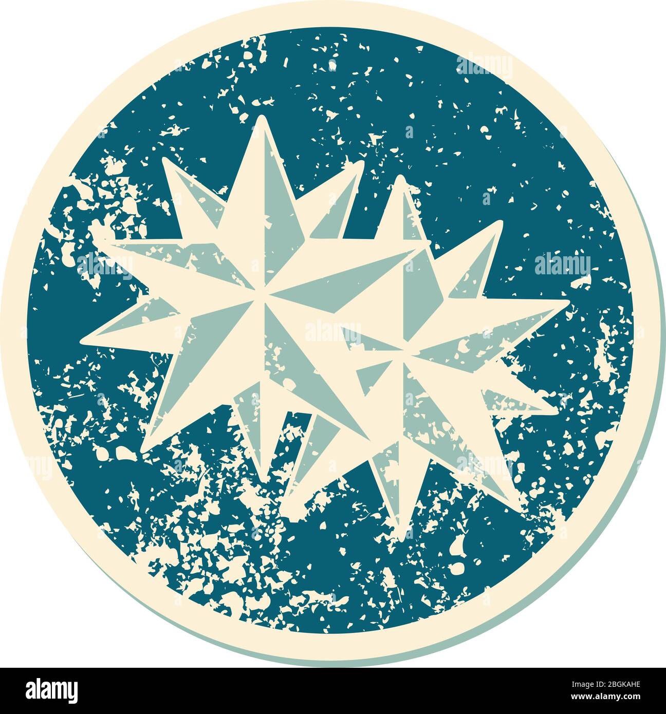 iconic distressed sticker tattoo style image of stars Stock Vector ...