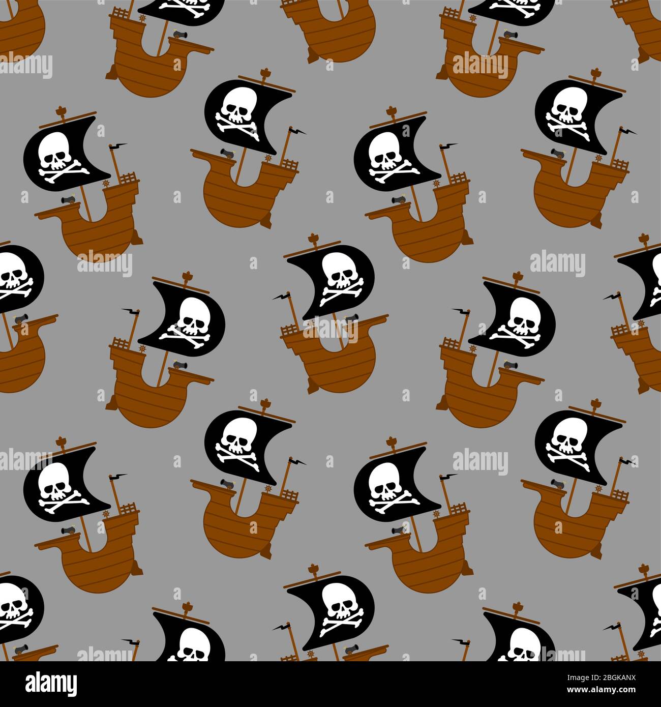 Pirate ship pattern seamless. filibuster background. Baby fabric ...