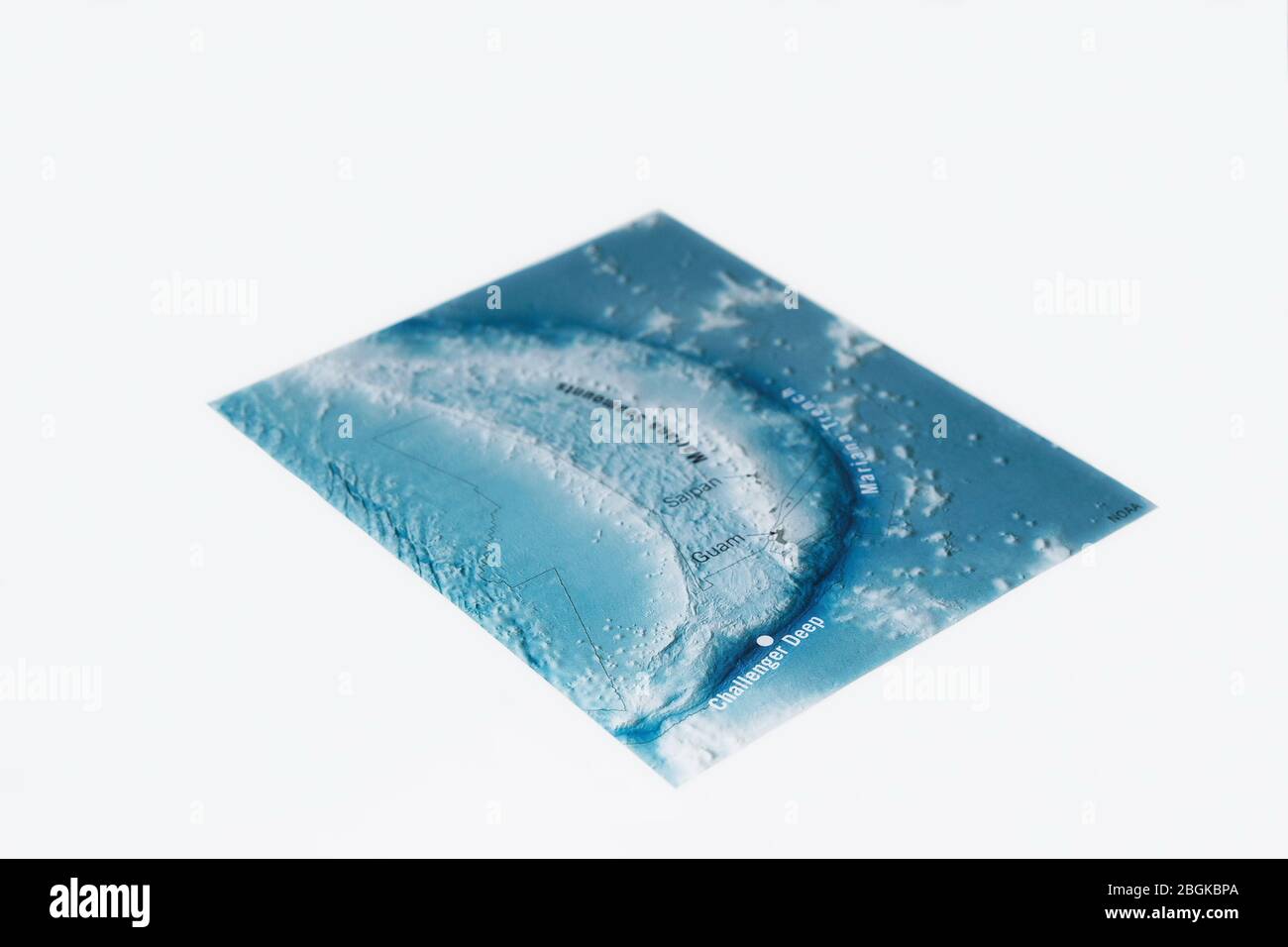 Map showing location of Challenger Deep in the Mariana Trench, deepest ...