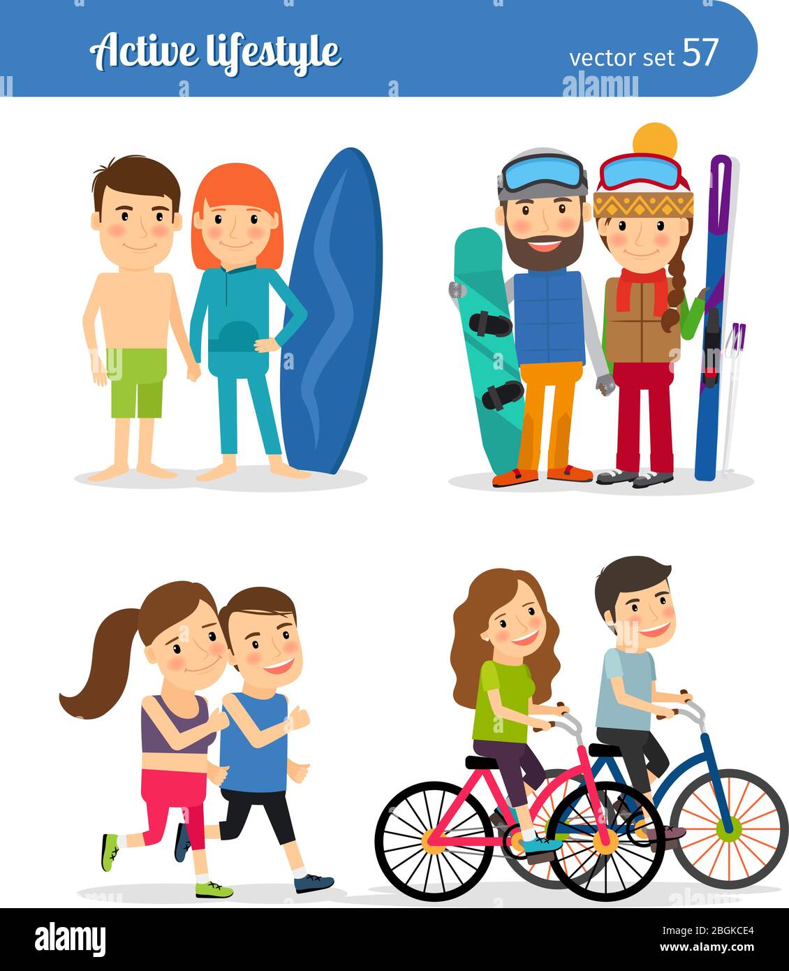 Couples surfing Stock Vector Images - Alamy