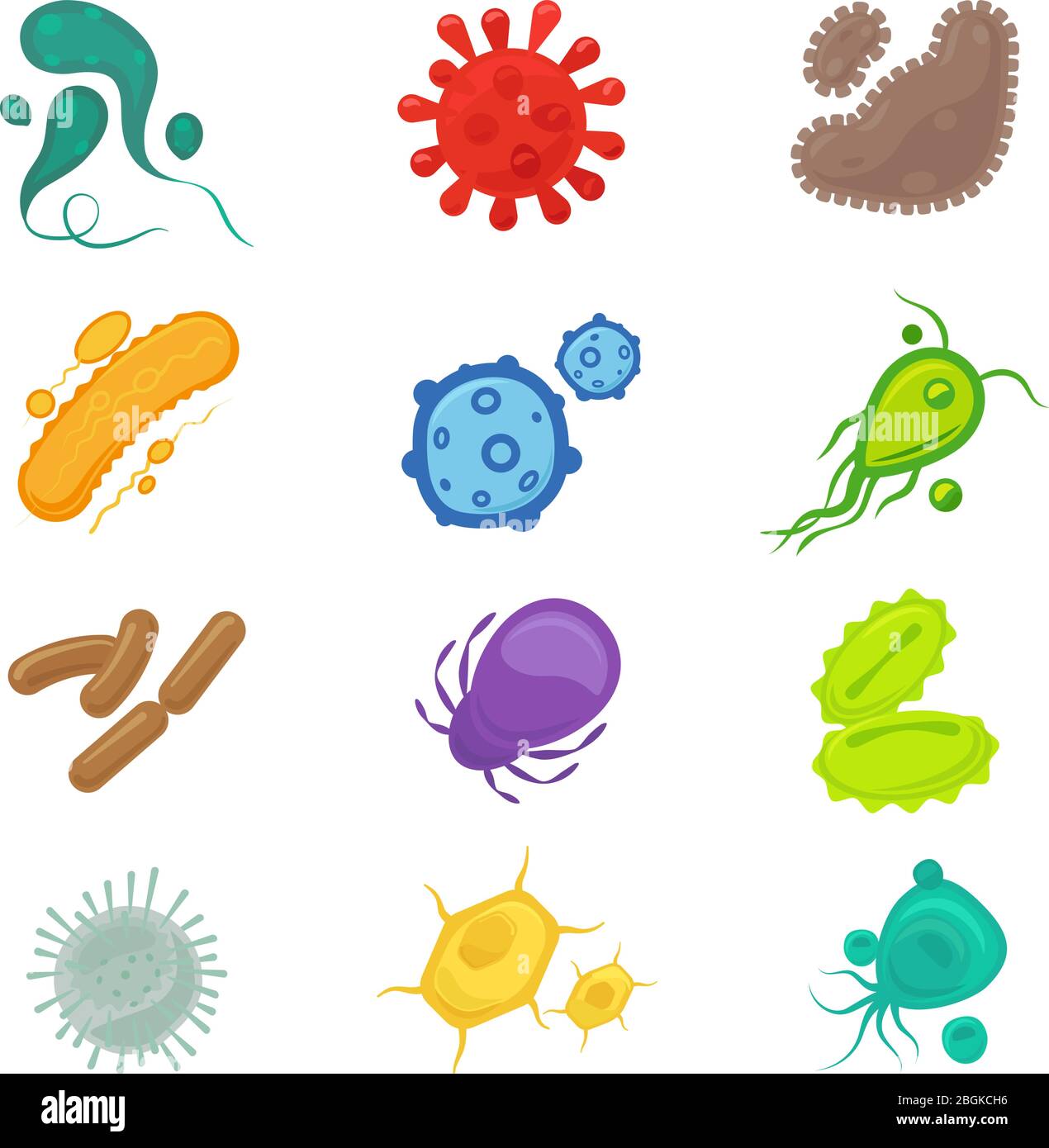 Bacteria and virus icons vector illustration isolated on white ...