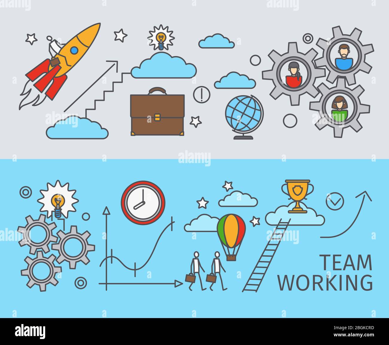 Working together in business concept. Team work. Achievement of the ...