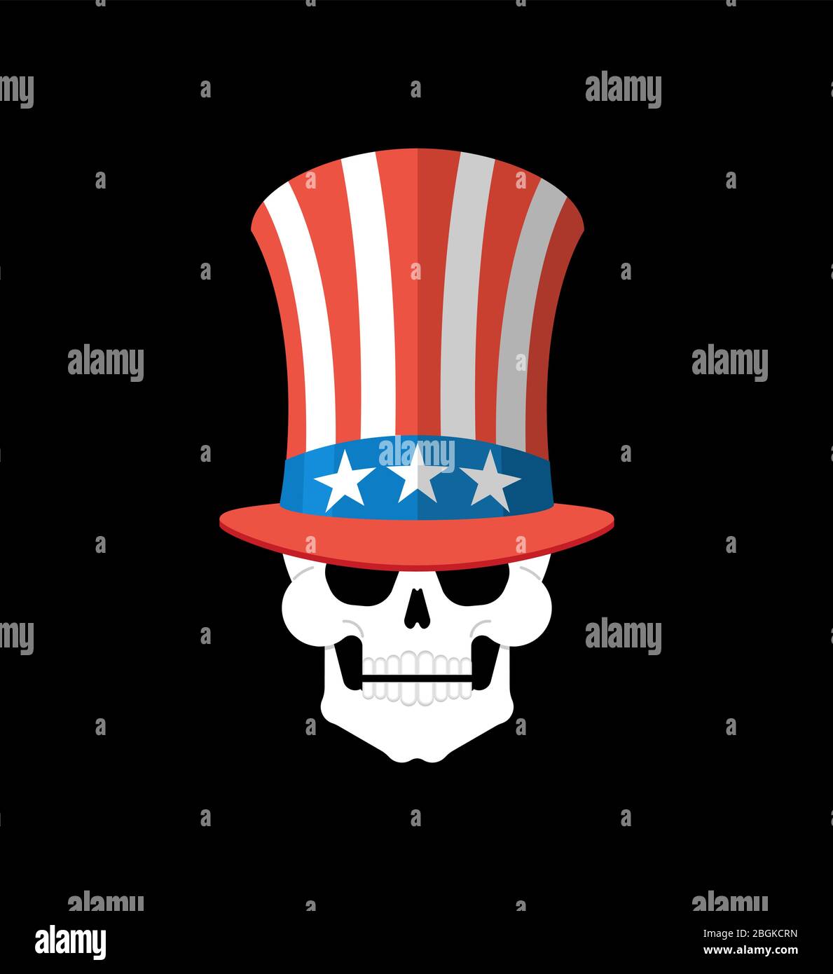 Skull in Uncle Sam hat. Patriot skeleton head Stock Vector Image & Art ...