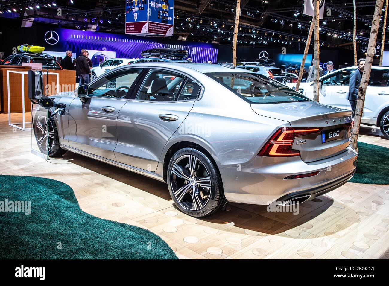 Brussels, Belgium, Jan 2020 Volvo S60 hybrid, Brussels Motor Show ...