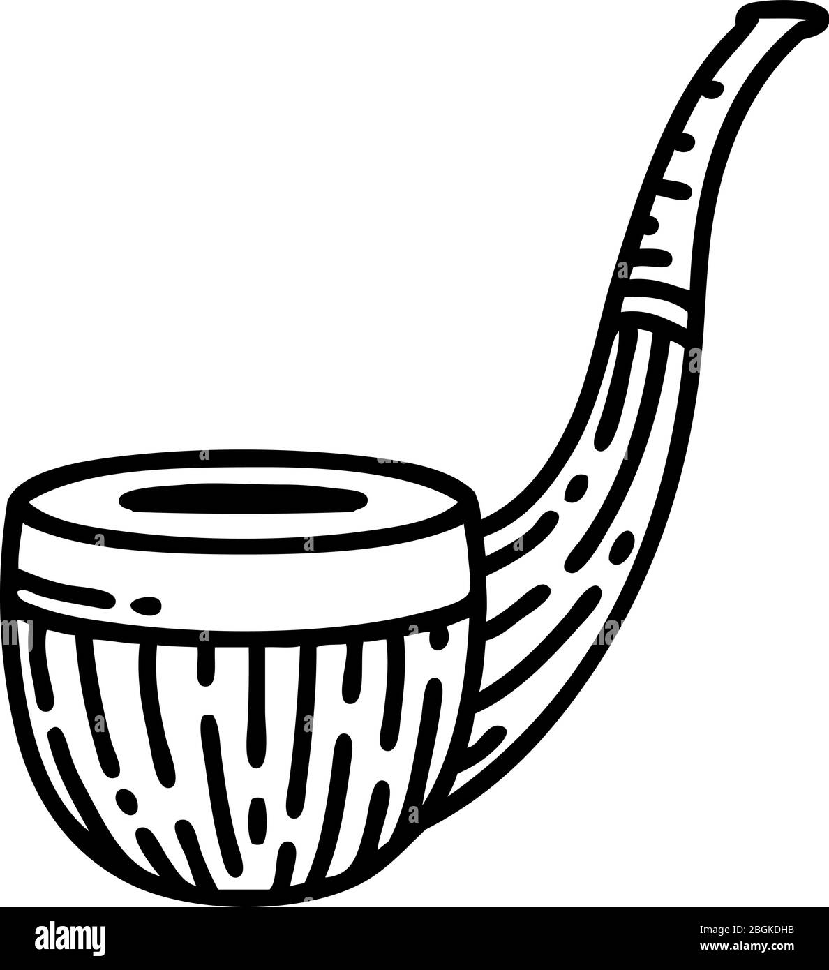 tattoo in black line style of a smokers pipe Stock Vector Image & Art ...
