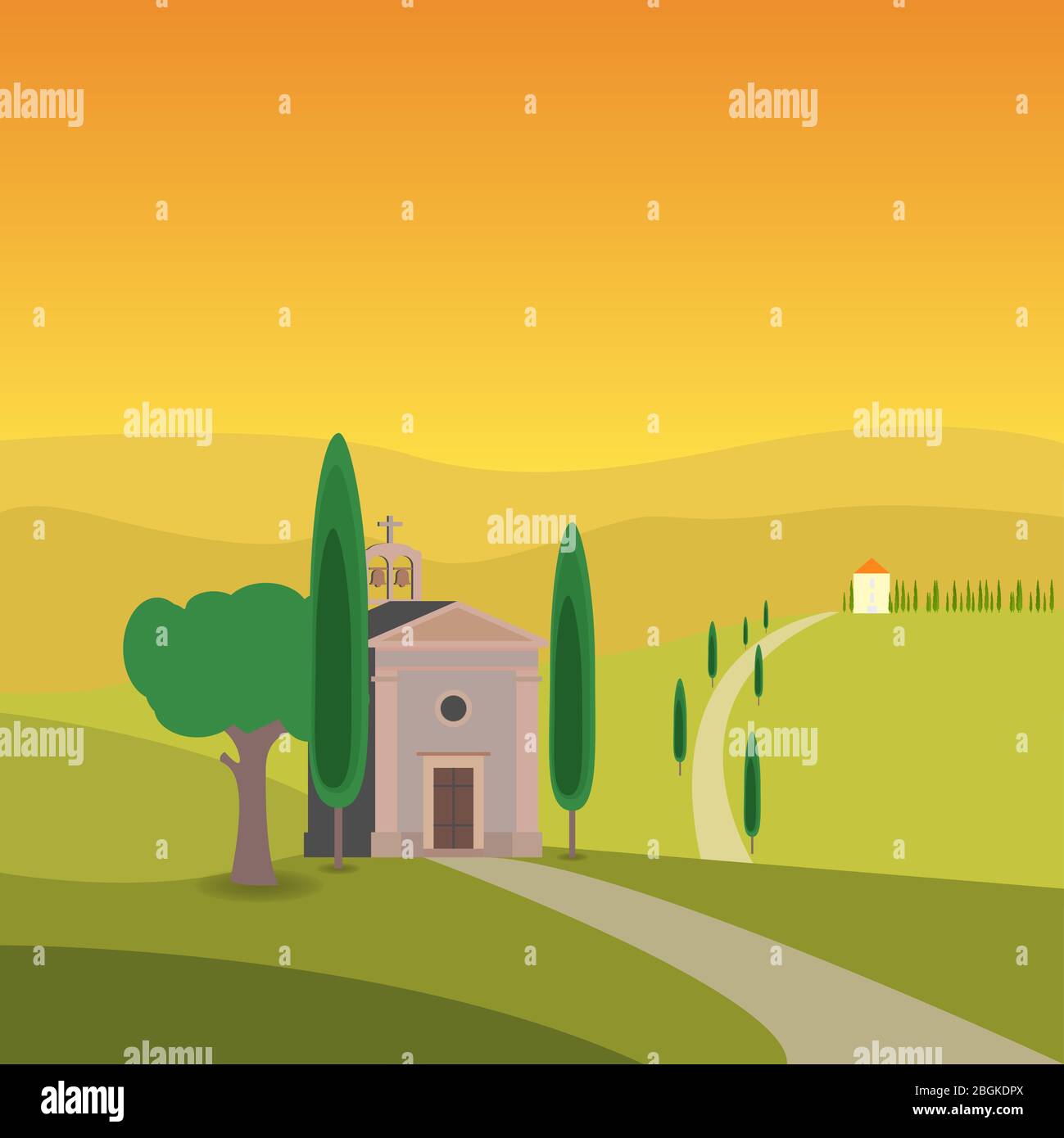Countryside rural church Stock Vector Images - Alamy
