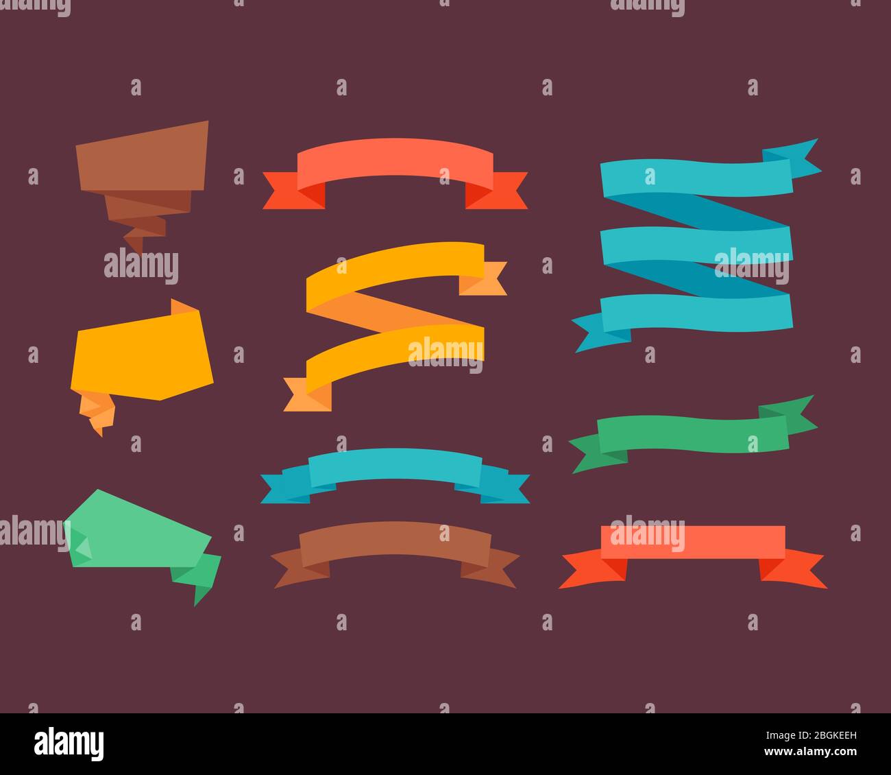 Ribbons in stamp style hi-res stock photography and images - Alamy