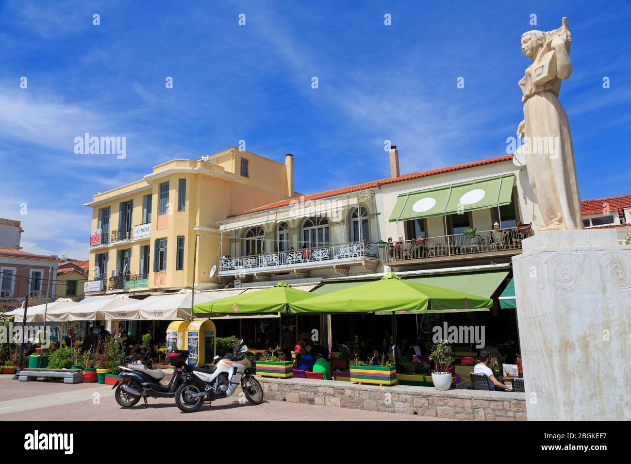 Sappho Square, Mytilini City, Lesbos Island, Greece, Europe Stock Photo ...