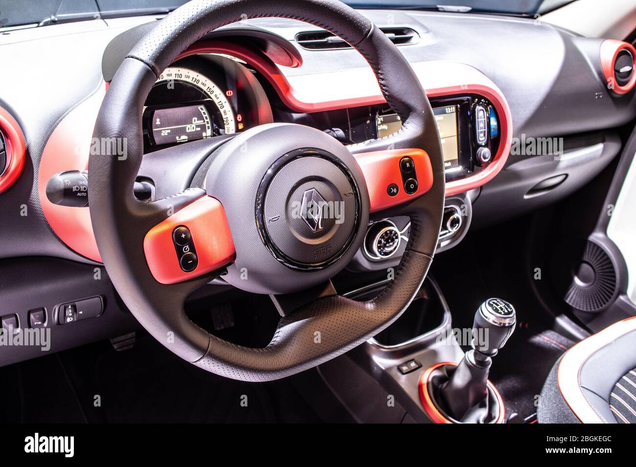Brussels, Belgium, Jan 2020: Renault Twingo, Brussels Motor Show, third ...