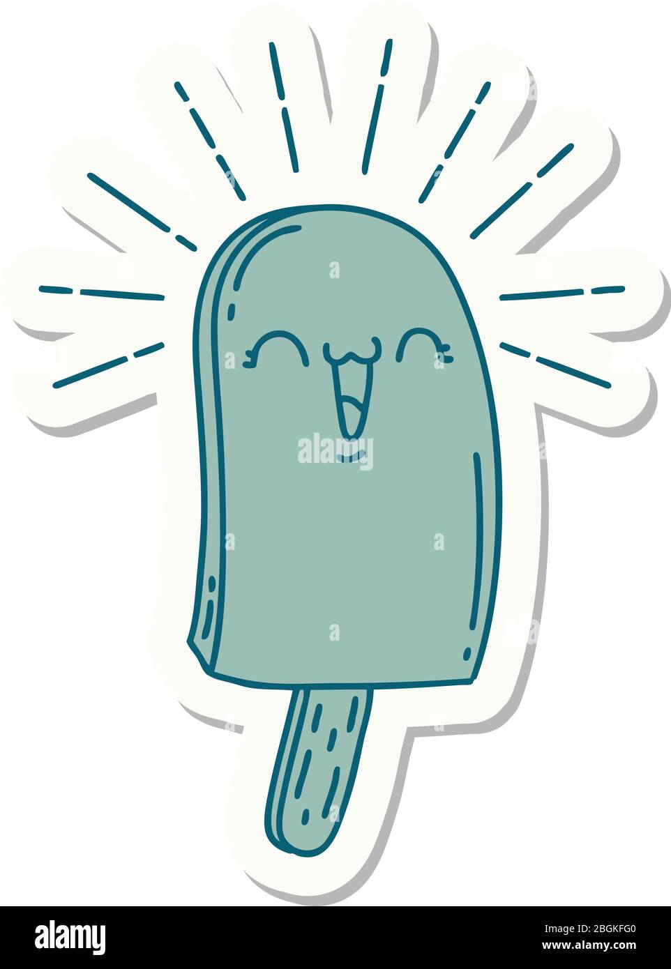 sticker of a tattoo style ice lolly Stock Vector Image & Art - Alamy