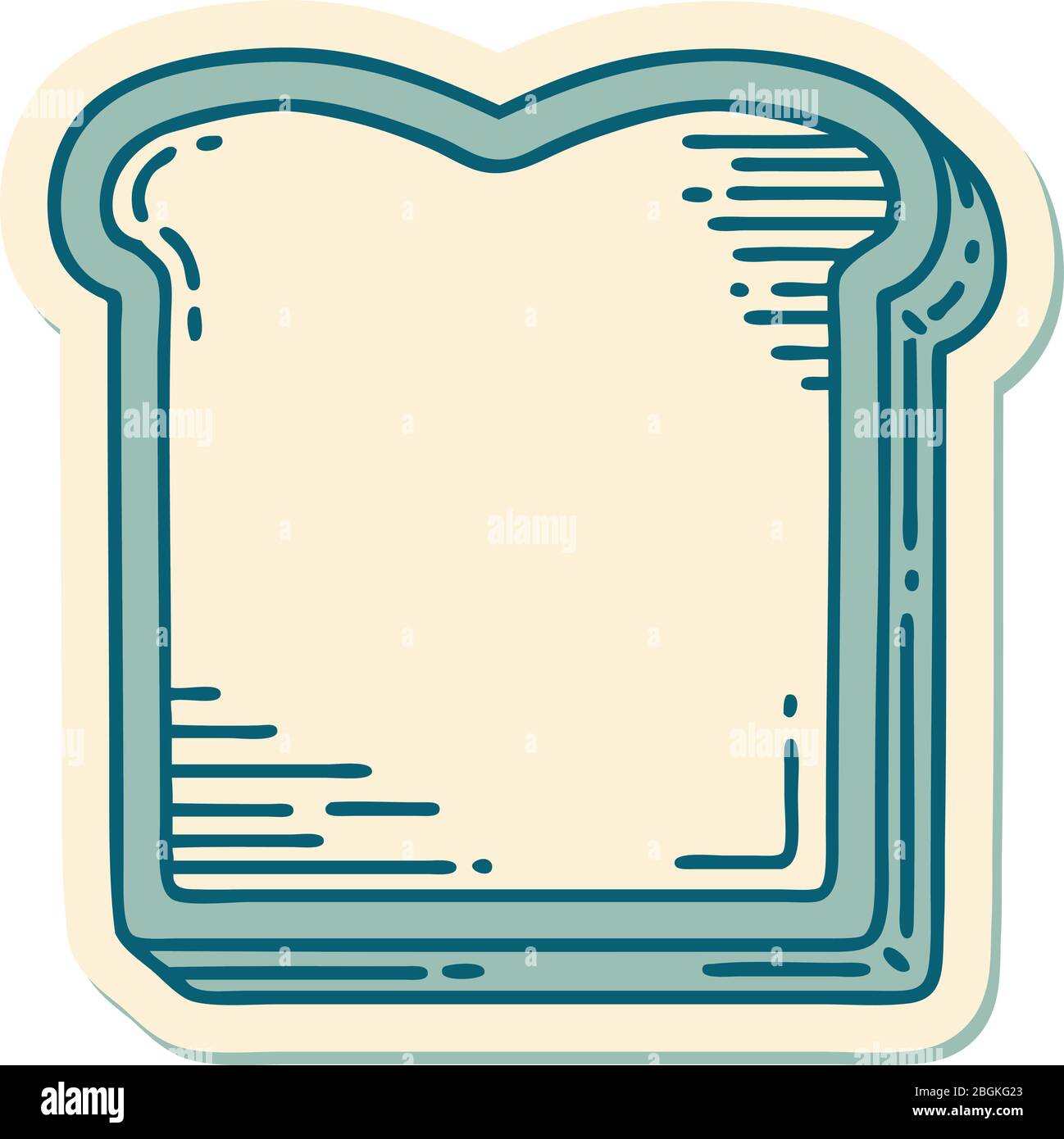 sticker of tattoo in traditional style of a slice of bread Stock Vector ...