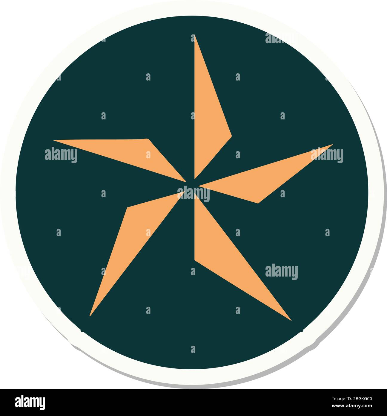 sticker of tattoo in traditional style of a star Stock Vector Image ...