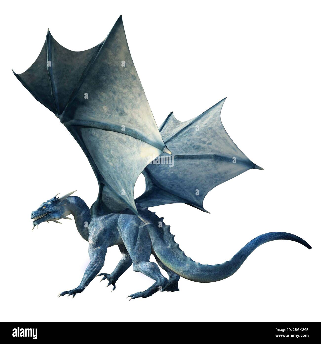A blue dragon, a beast of myth and legend. Scaly and serpentine with ...