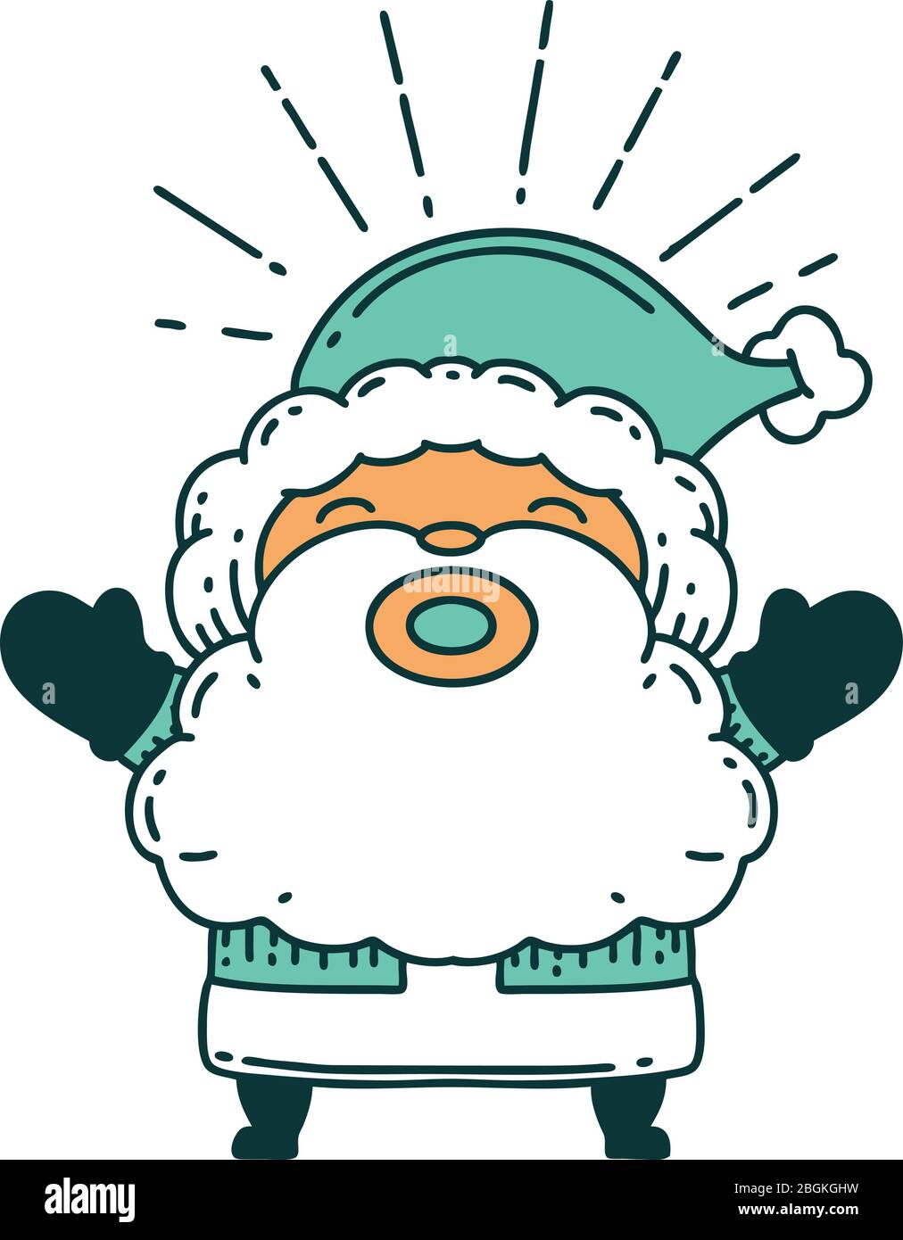 illustration of a traditional tattoo style santa claus christmas ...