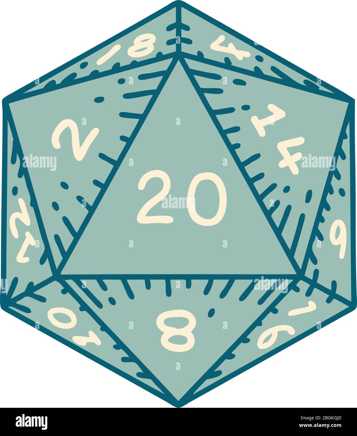 iconic tattoo style image of a d20 dice Stock Vector Image & Art - Alamy