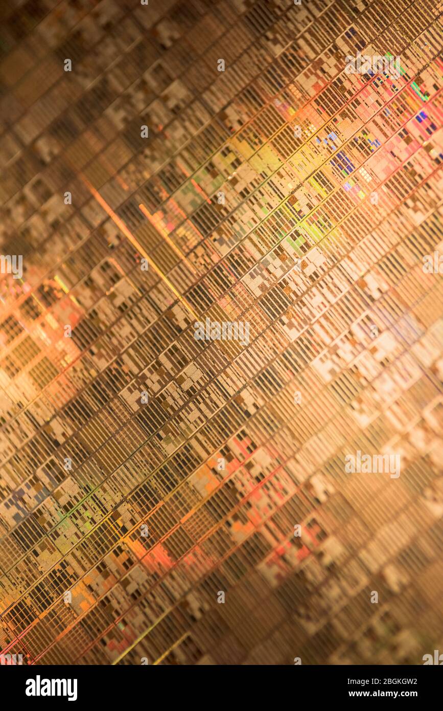 close-up of Silicon wafer Stock Photo - Alamy