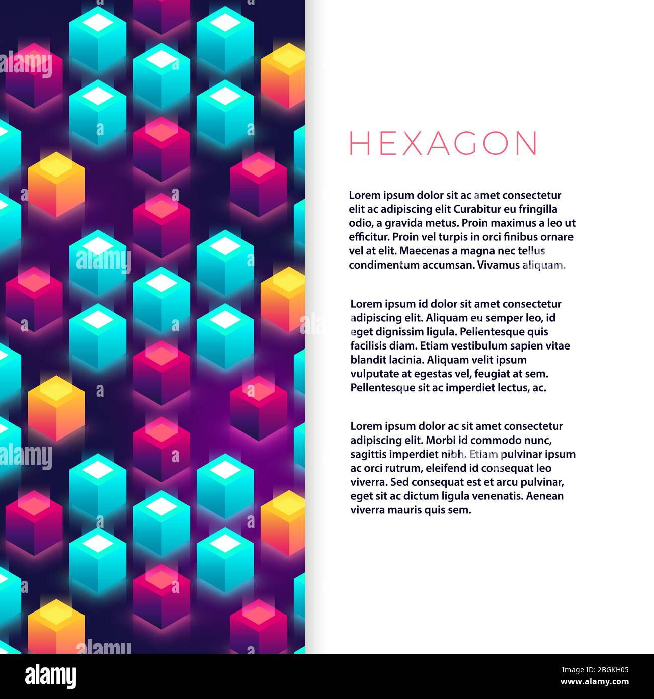 Abstract flyer template banner and poster with colorful hexagon shapes ...