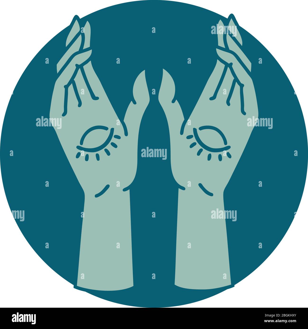 iconic tattoo style image of mystic hands Stock Vector Image & Art - Alamy