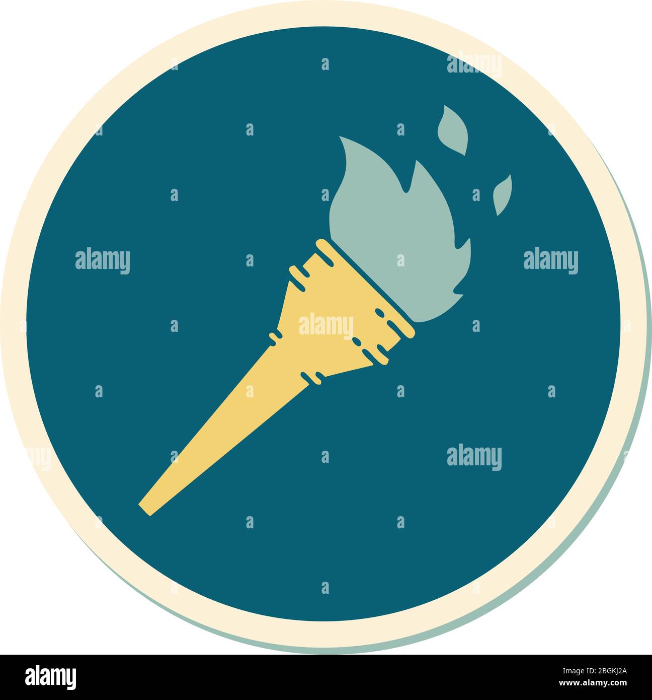 sticker of tattoo in traditional style of a lit torch Stock Vector ...