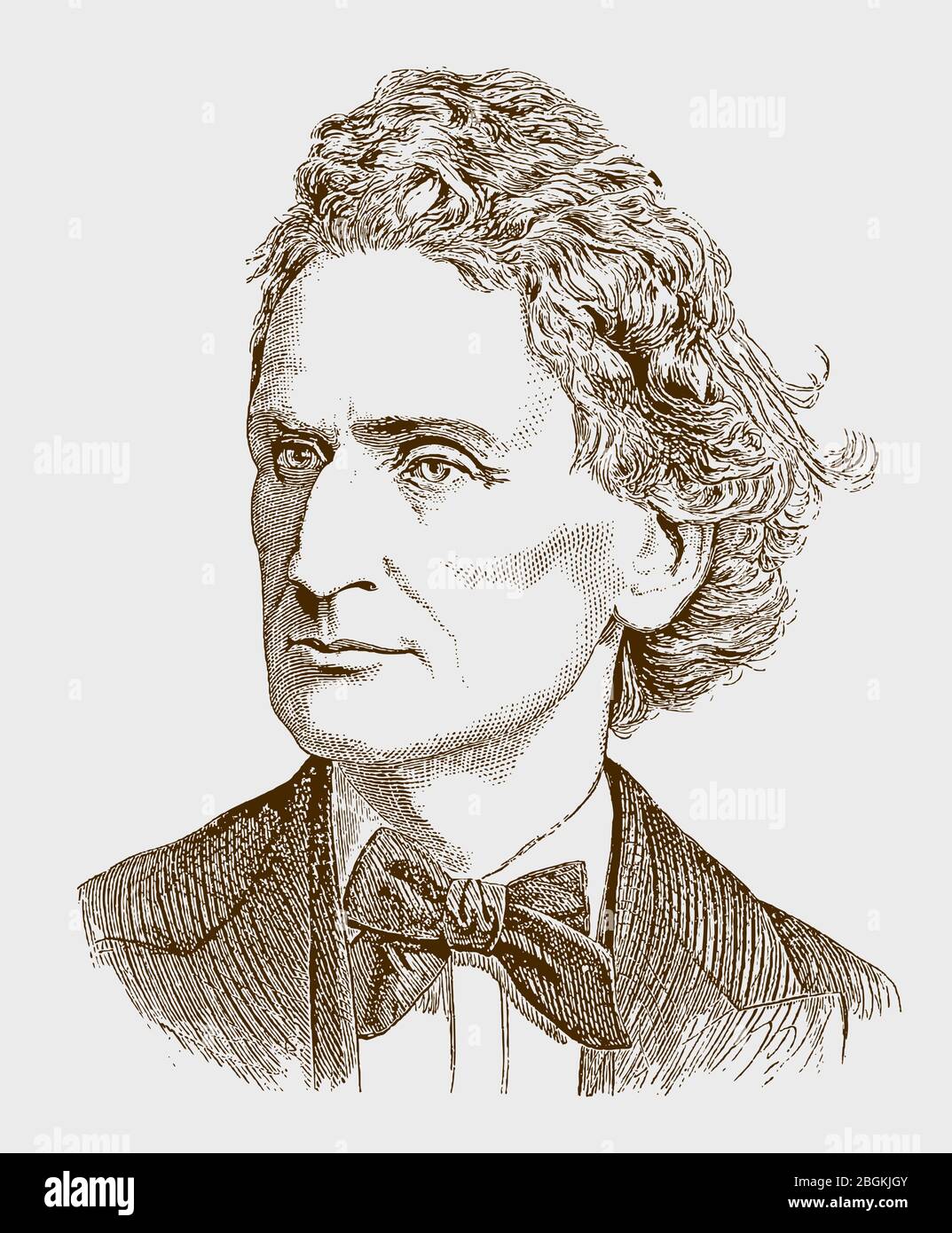 Historical portrait of James Dwight Dana the famous American scientist ...