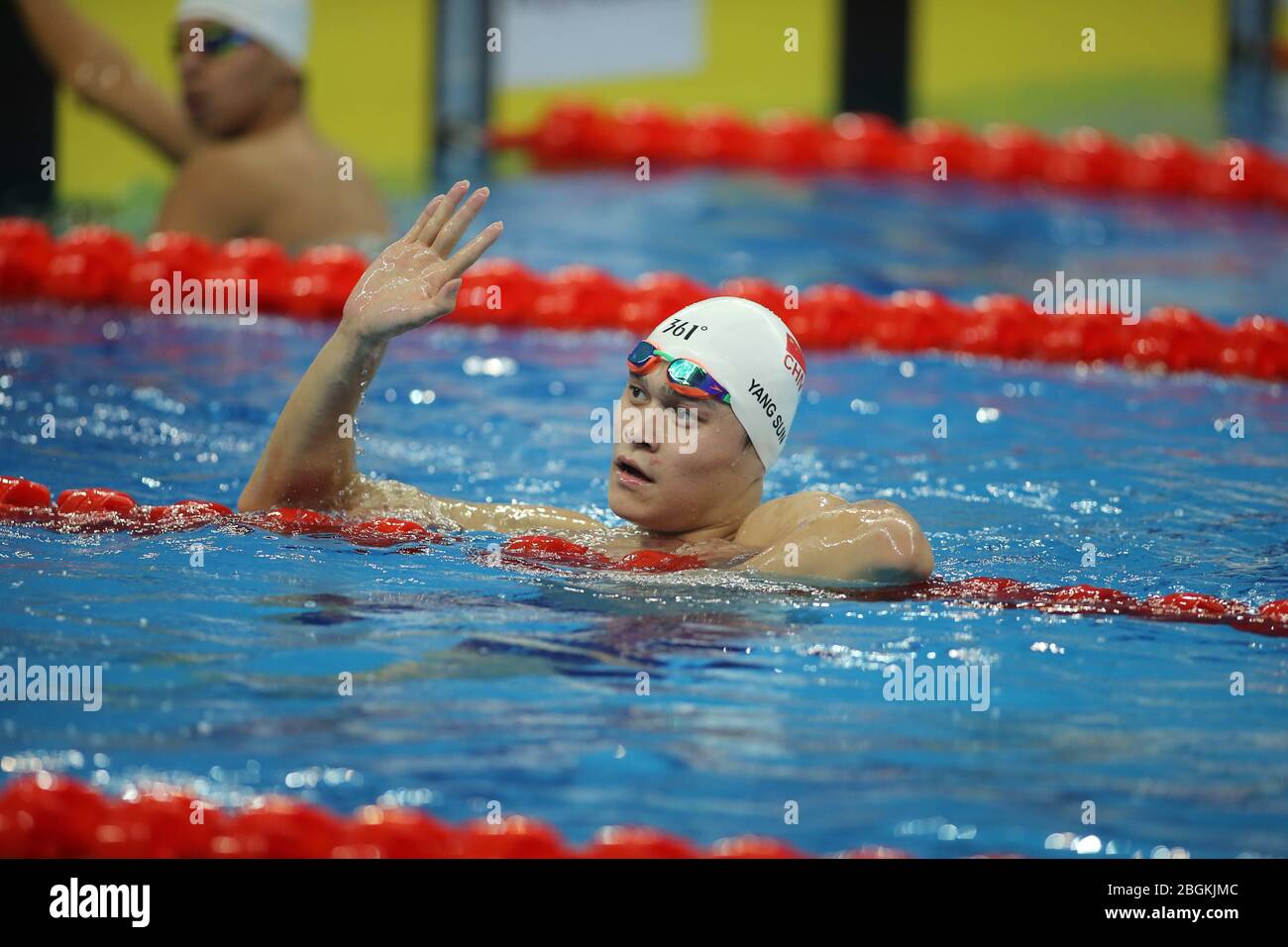 --File--Sun Yang swims in a swimming pool at the 2019 National Swimming ...