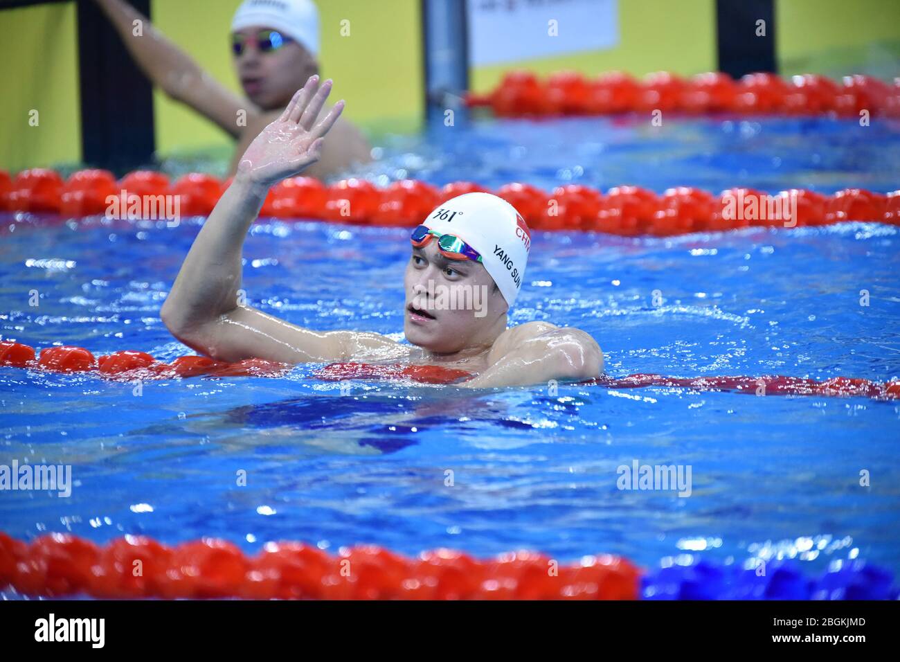--File--Sun Yang swims in a swimming pool at the 2019 National Swimming ...