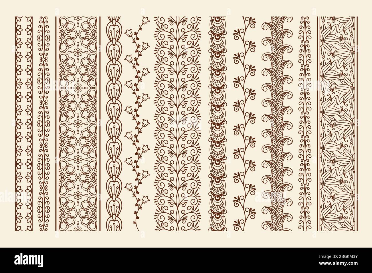 Henna border hi-res stock photography and images - Alamy
