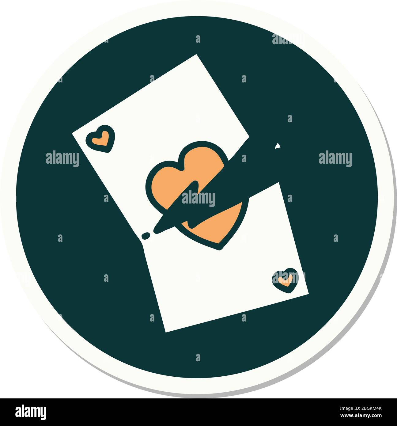 sticker of tattoo in traditional style of a torn card Stock Vector ...