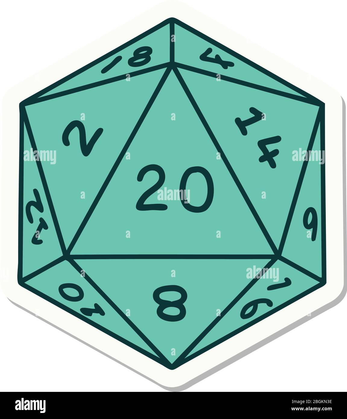 sticker of tattoo in traditional style of a d20 dice Stock Vector Image ...