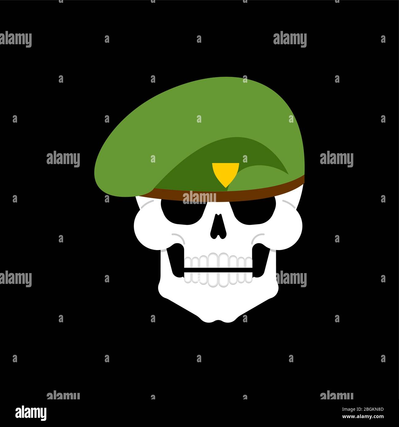 Skull in green beret. Special Forces Soldier skeleton head Stock Vector ...