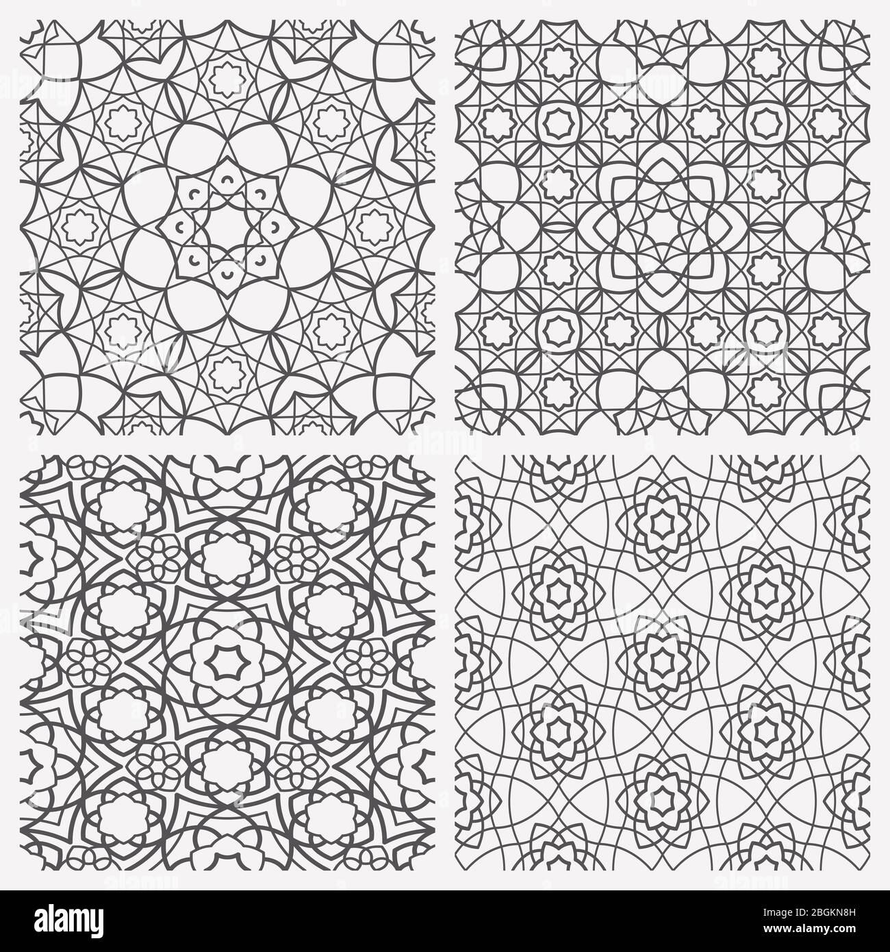 Muslim Backgrounds with vector Islamic Seamless Patterns Stock Vector ...