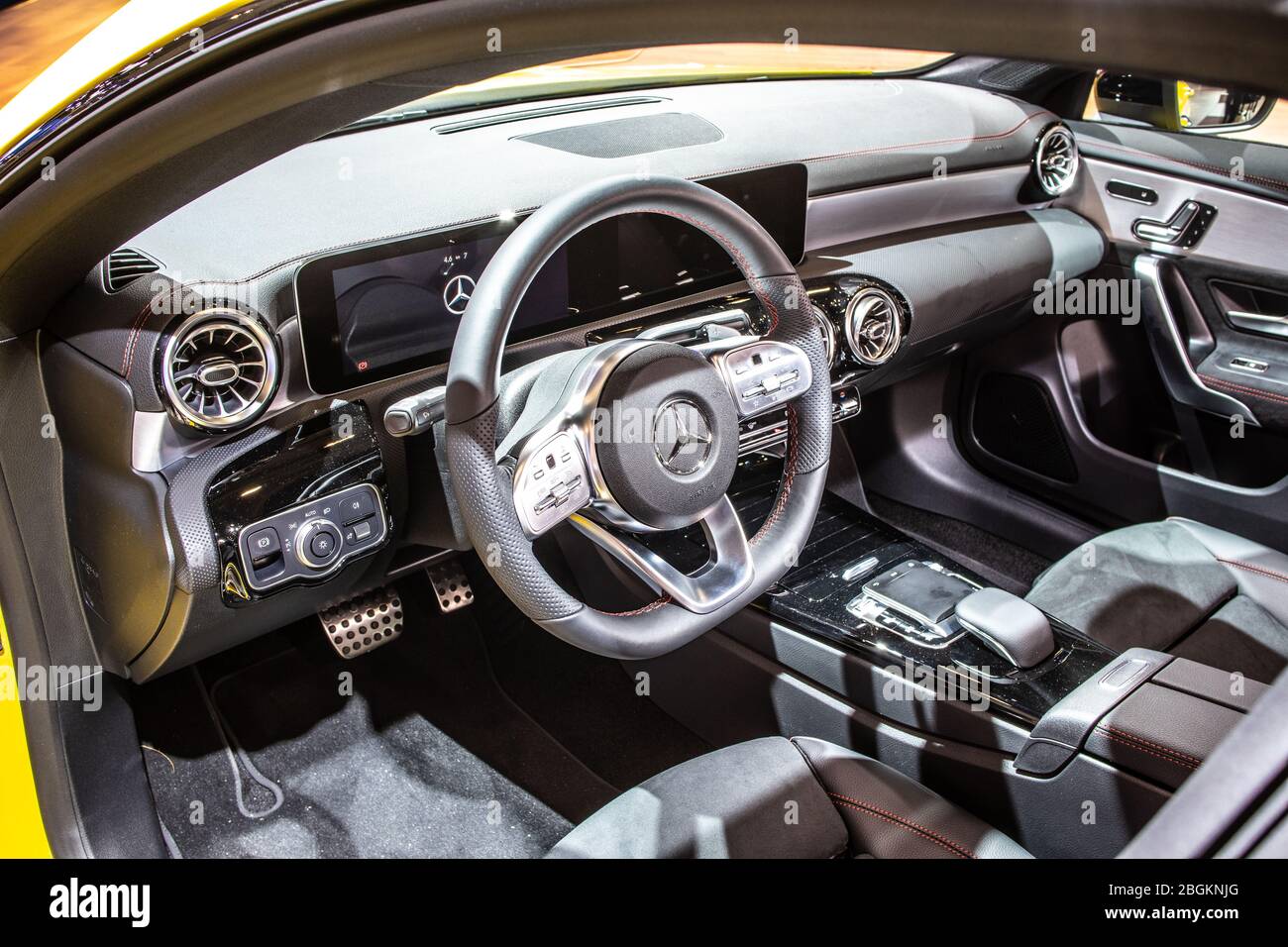 Brussels, Belgium, Jan 2020 Mercedes CLA 180 at Brussels Motor Show ...