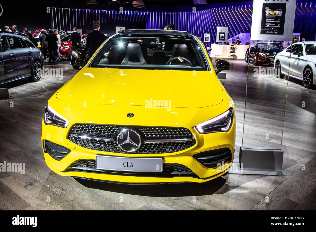 Brussels, Belgium, Jan 2020 Mercedes CLA 180 at Brussels Motor Show ...
