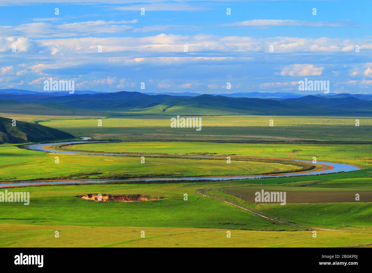 --File--View of the green grassland of Hulunbuir Prairie in Hulunbuir ...