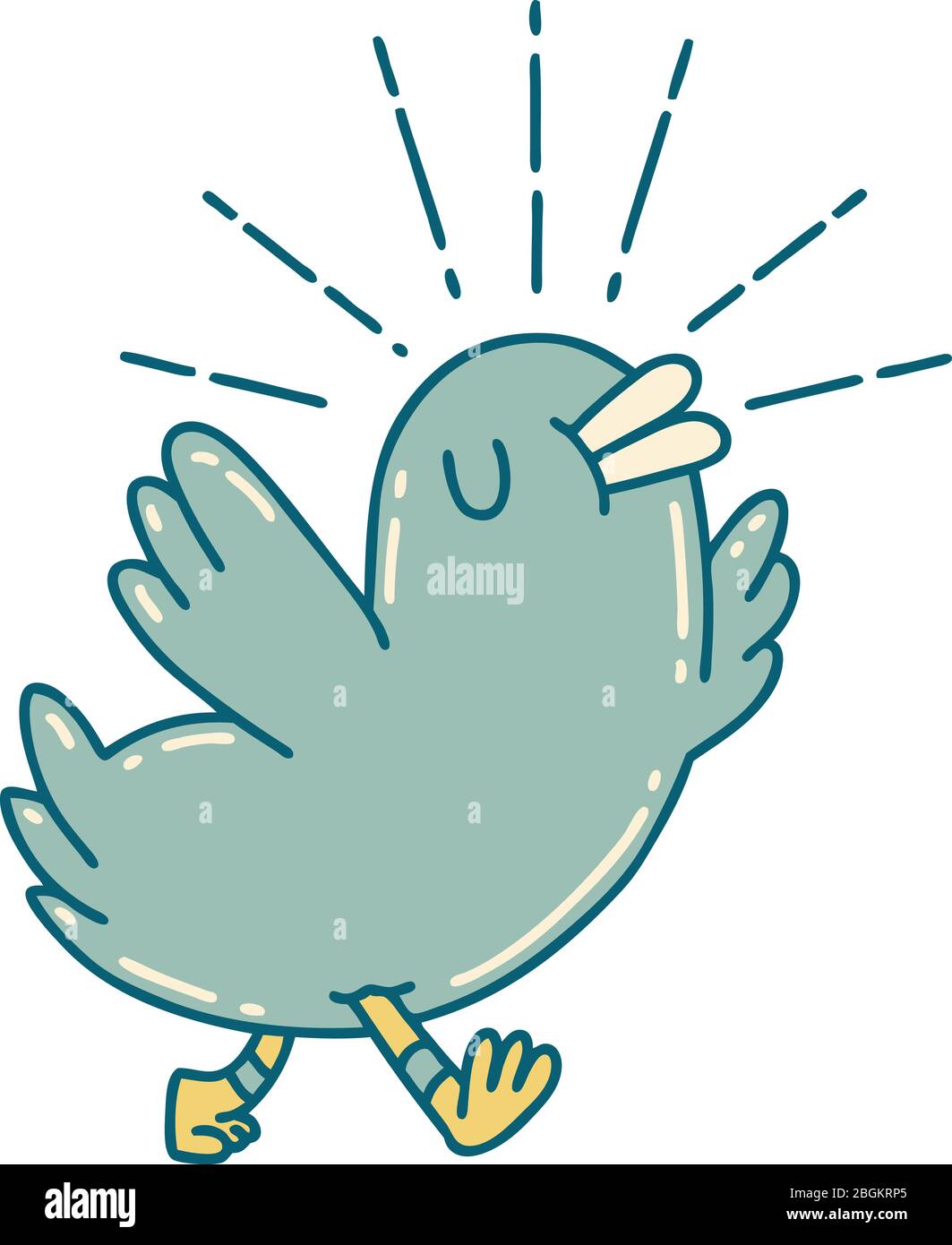 illustration of a traditional tattoo style happy bird Stock Vector ...