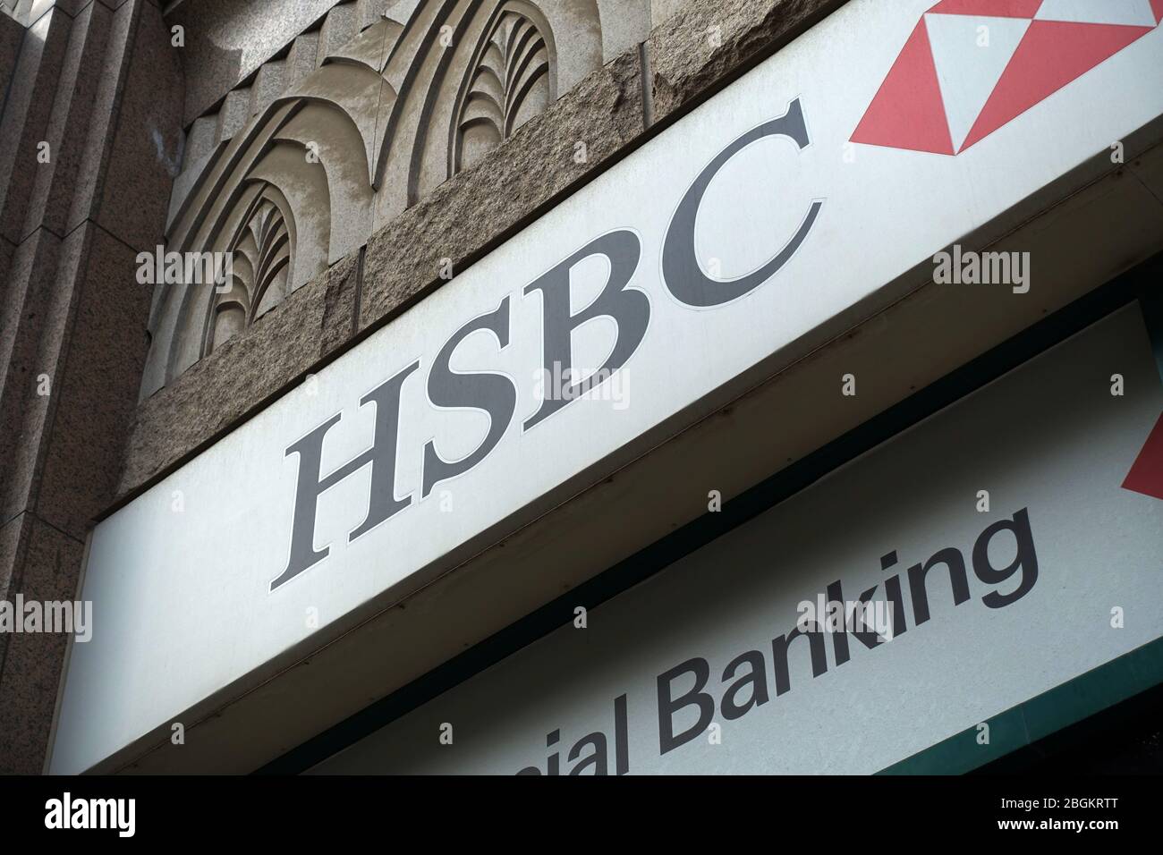 --FILE--In this unlocated photo, the façade and logo of Hongkong and ...