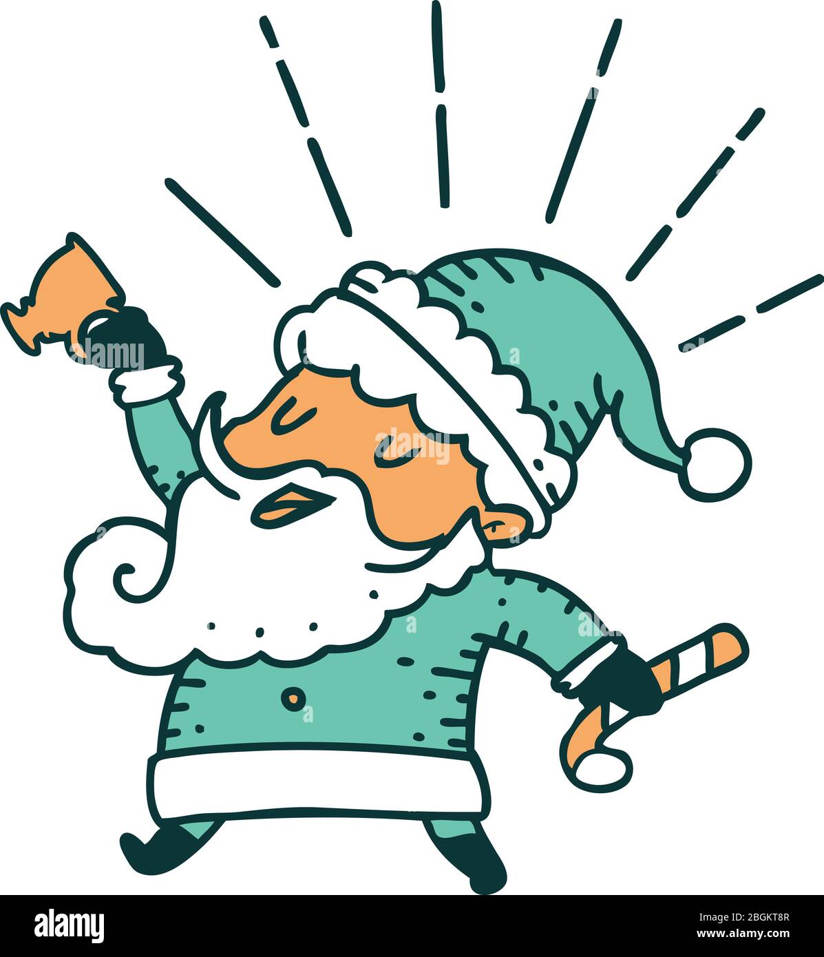 illustration of a traditional tattoo style santa claus christmas ...