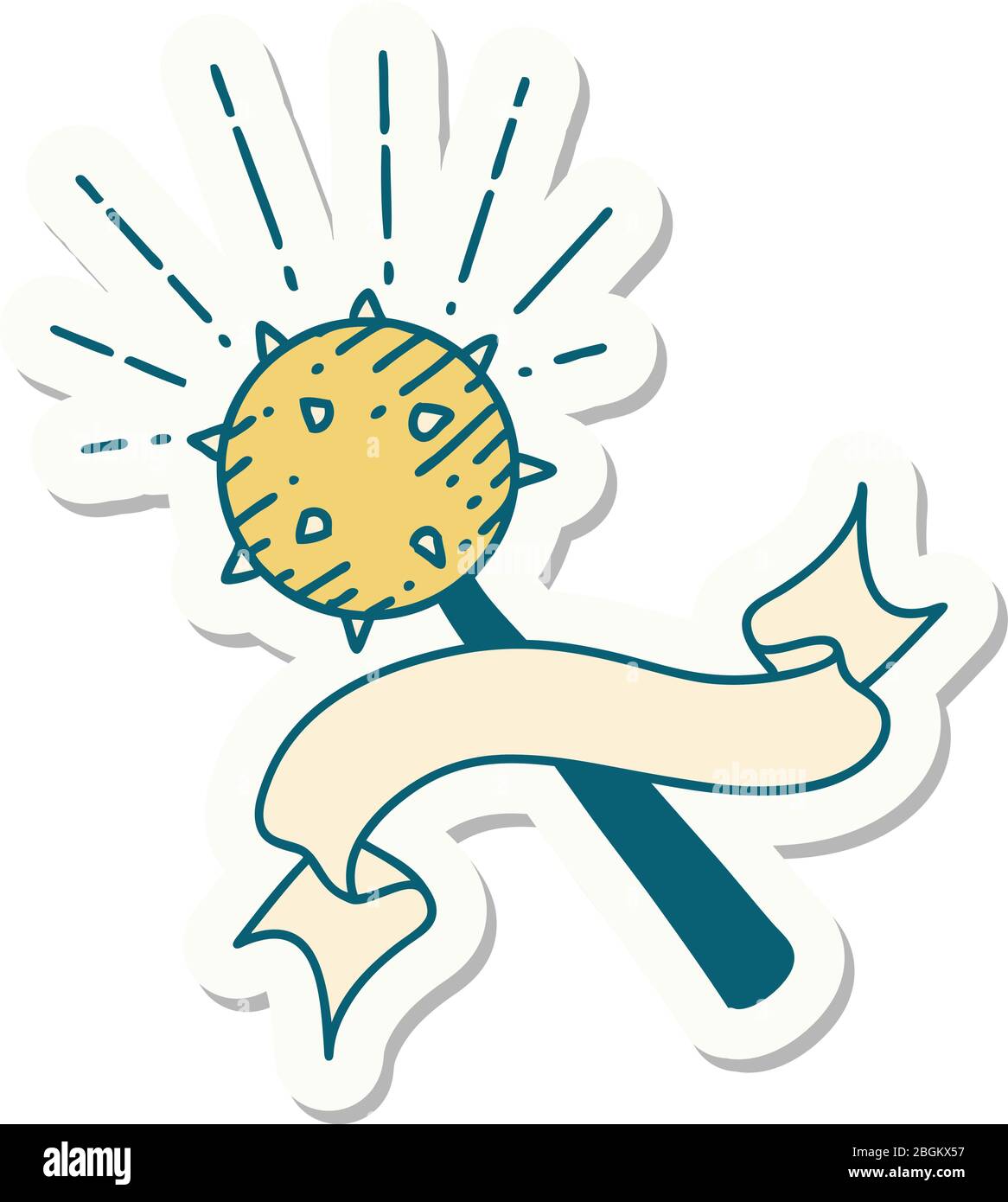 sticker of a tattoo style medieval mace Stock Vector Image & Art - Alamy