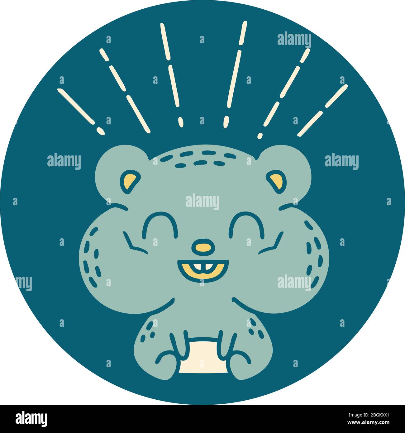 icon of a tattoo style happy hamster Stock Vector Image & Art - Alamy
