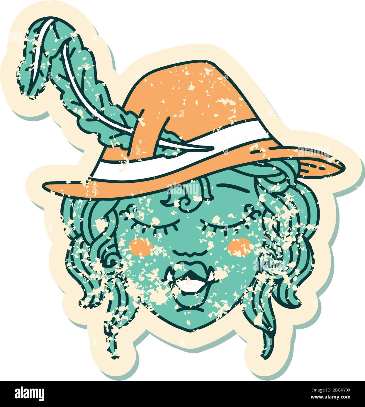 Retro Tattoo Style orc bard character Stock Vector Image & Art - Alamy