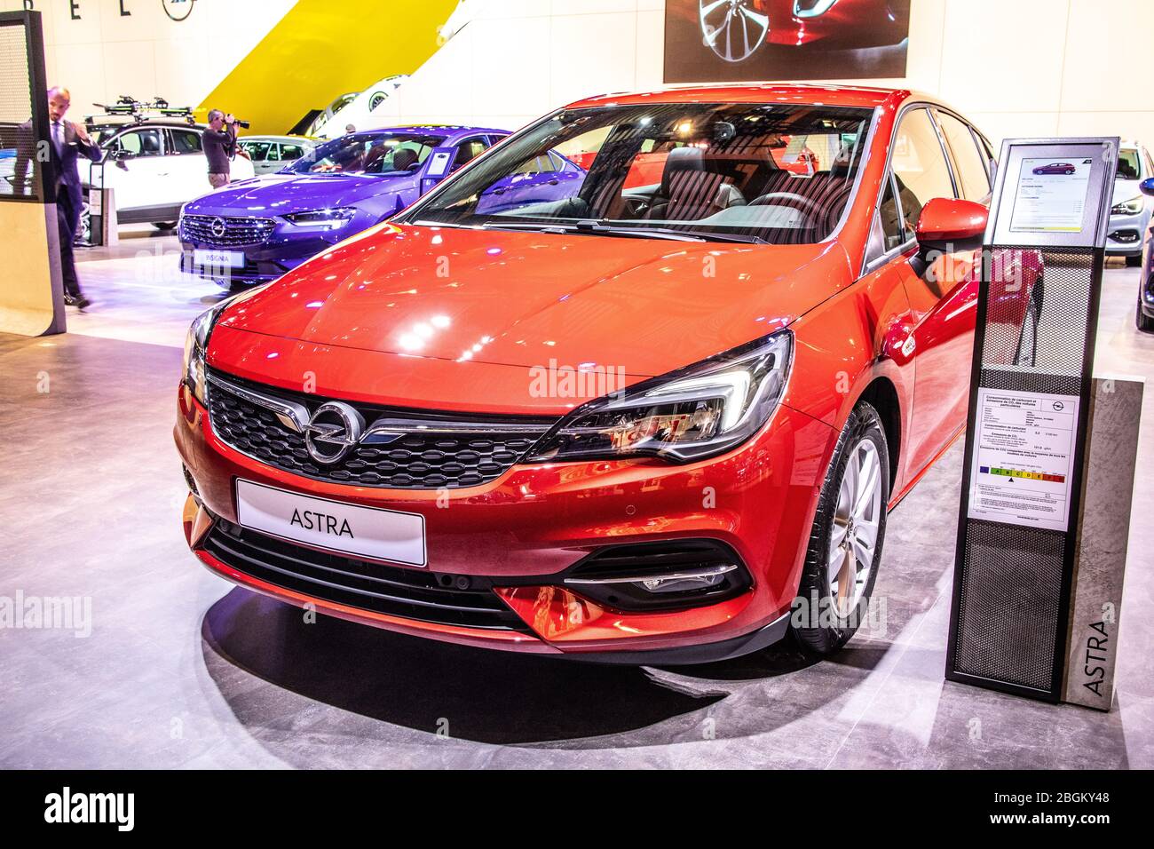 Brussels, Belgium, Jan 2020: OPEL ASTRA at Brussels Motor Show, Astra K ...