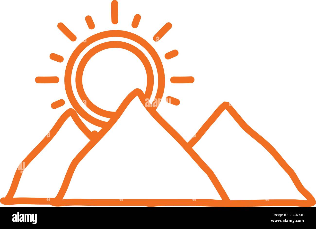 Mountains sun line style Stock Vector Images - Alamy