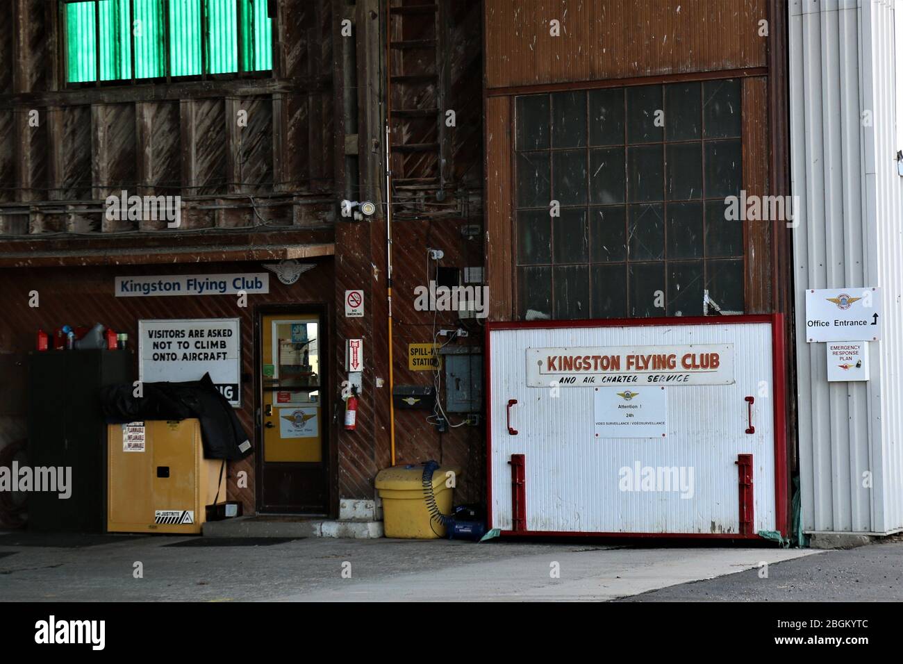 A tranquil landscape of the historic Kingston Flying Club on a ...