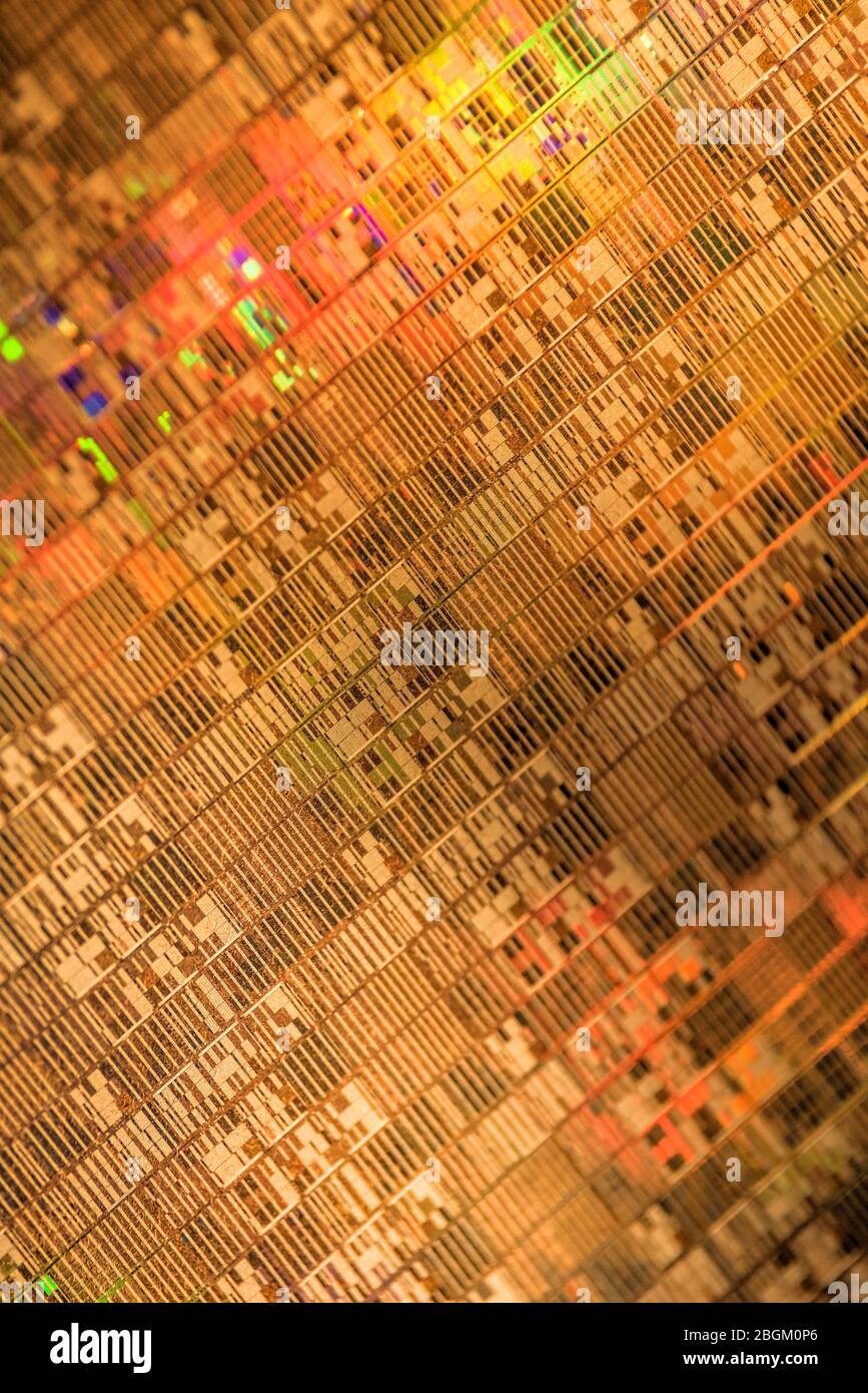 close-up of Silicon wafer Stock Photo - Alamy