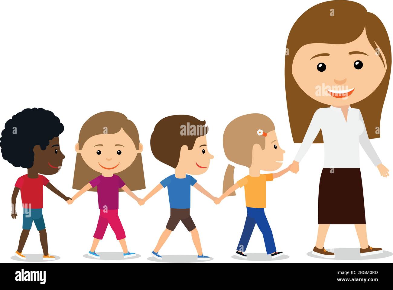 Children walking to school Cut Out Stock Images & Pictures - Alamy