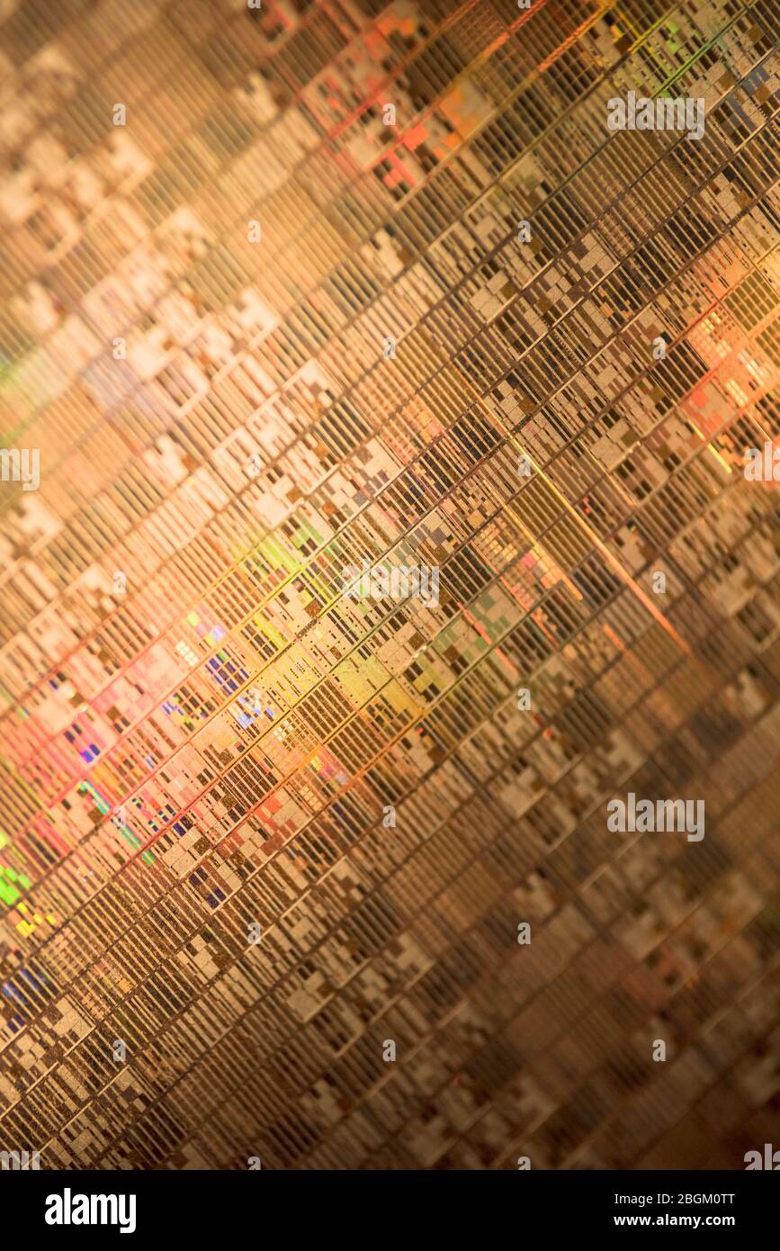 close-up of Silicon wafer Stock Photo - Alamy